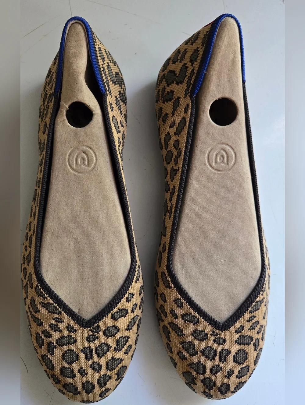 Rothy's | Shoes | Rothys Leopard Print Flats Size 65 Pointed Toe Knit ...